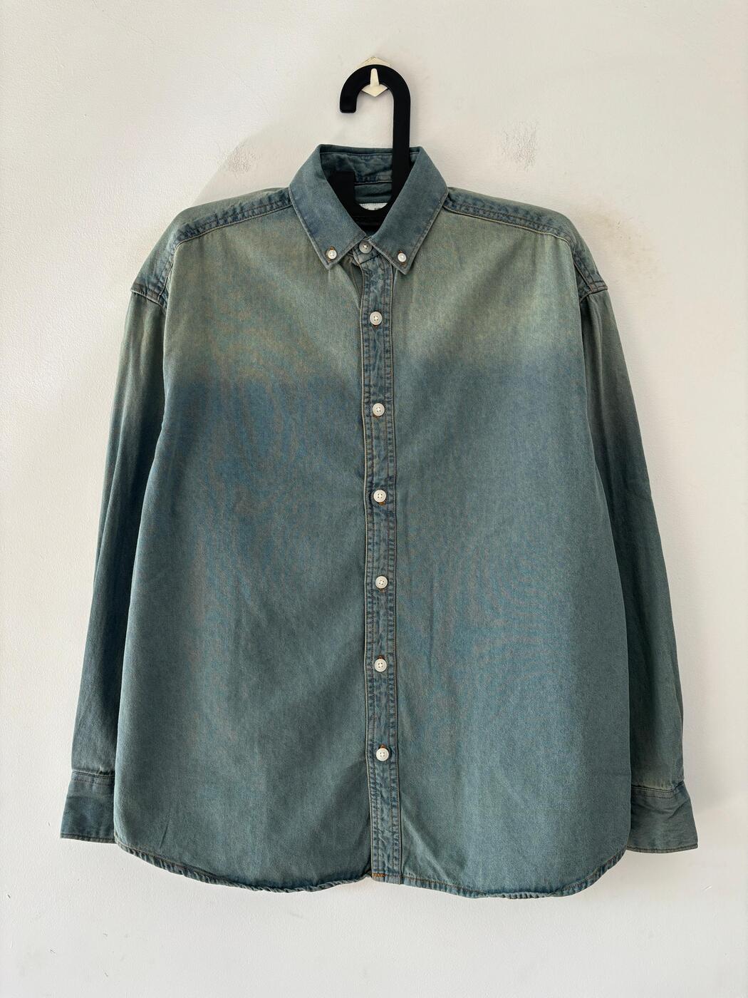 Lagoon mist faded denim shirt