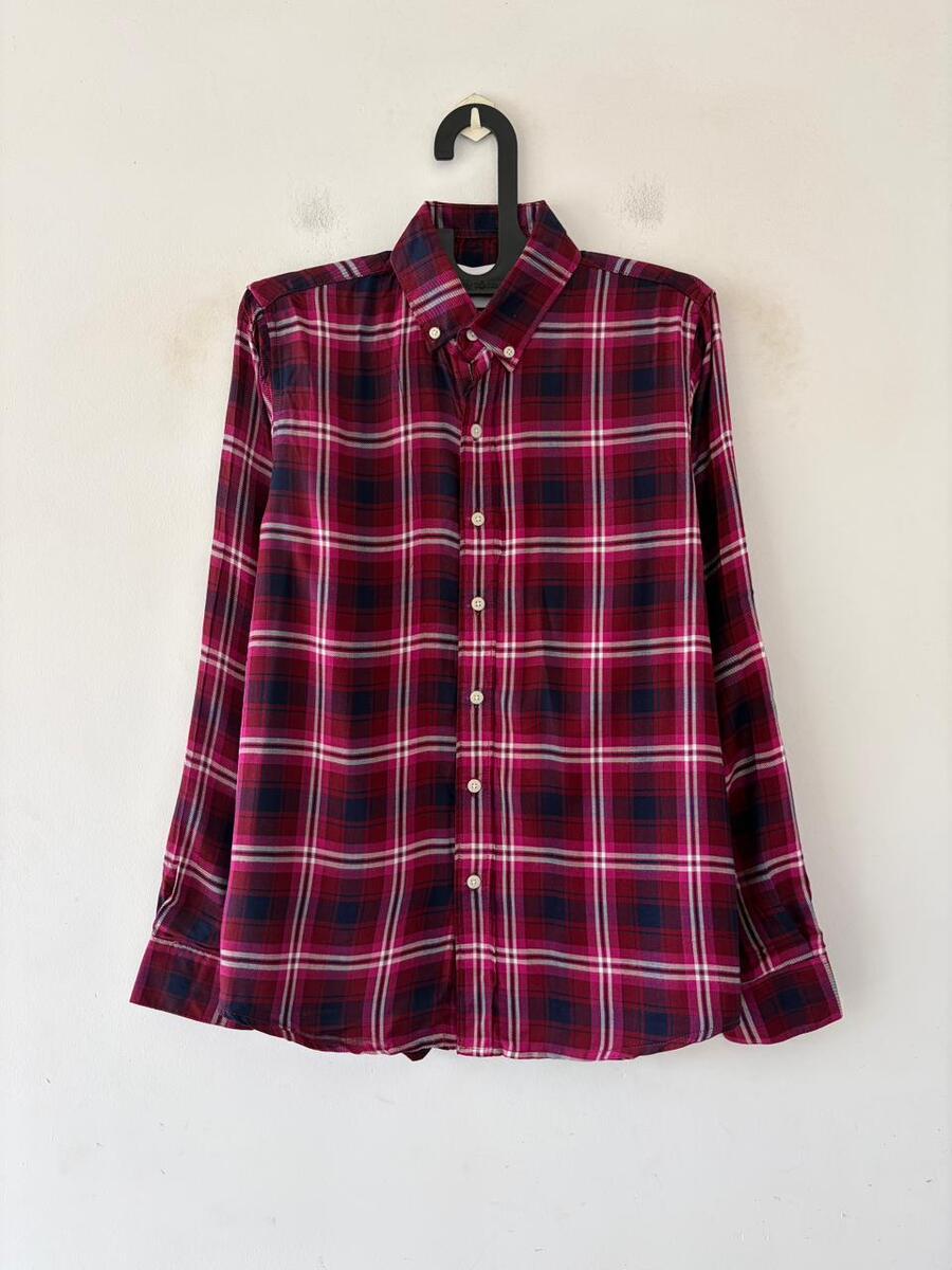 Crimson rose & navy flannels
